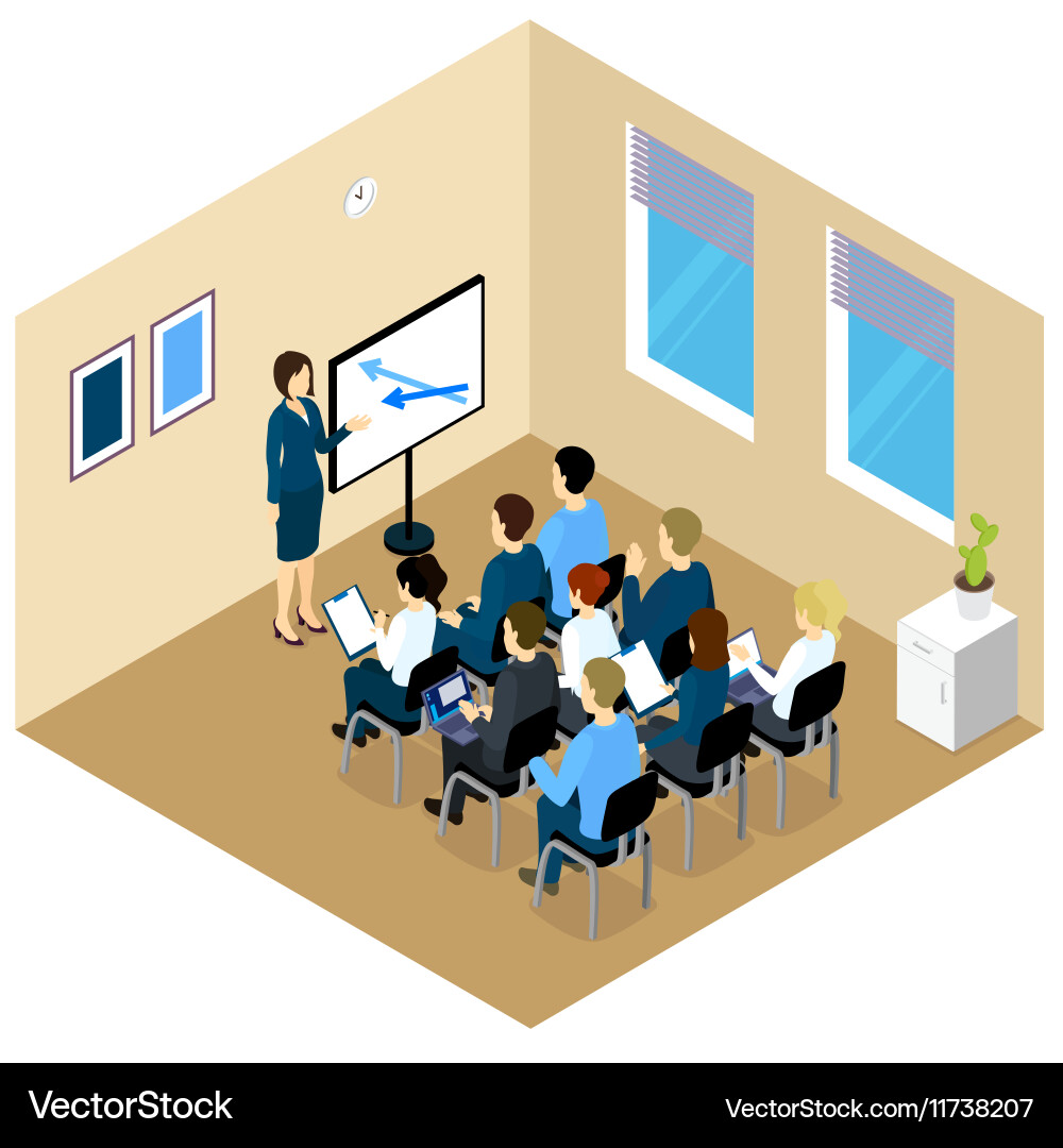 Isometric training composition Royalty Free Vector Image