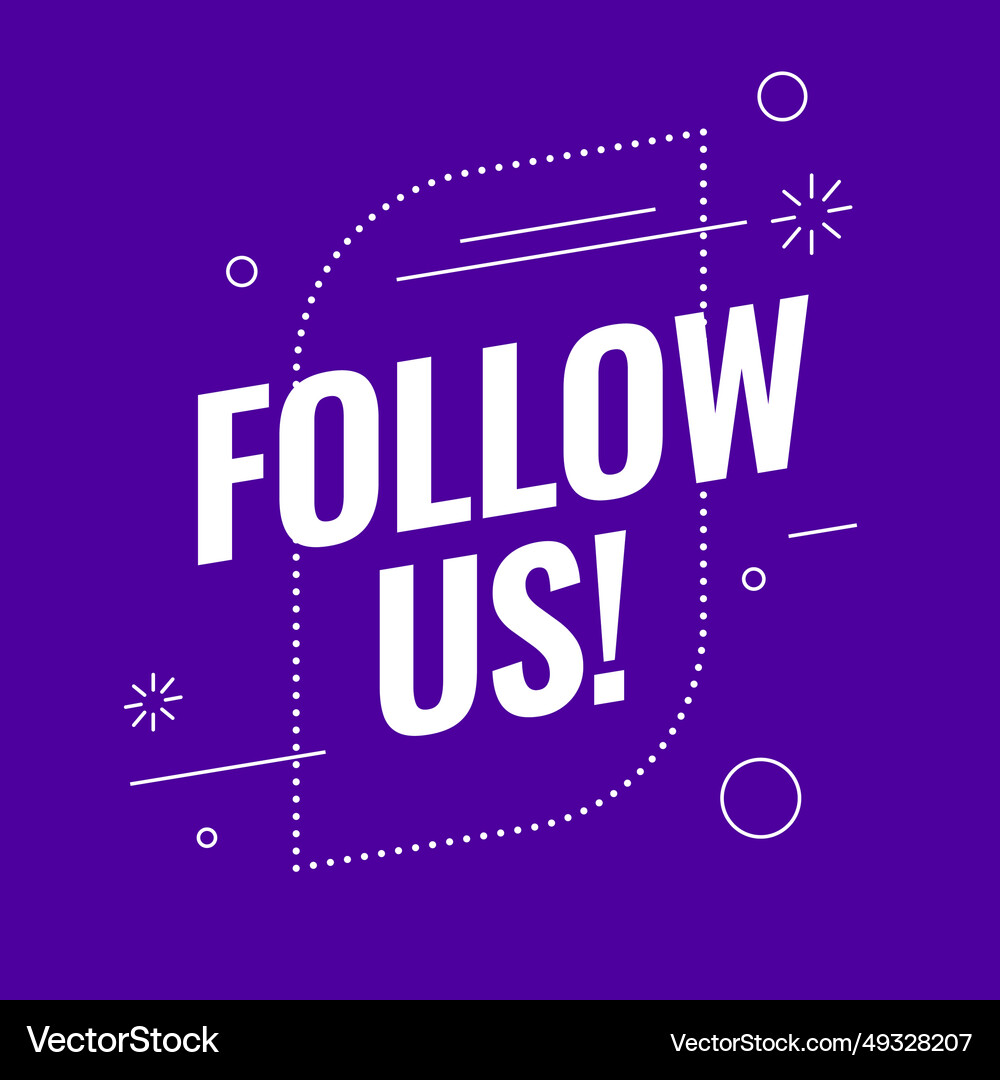 Modern follow us purple background for digital Vector Image
