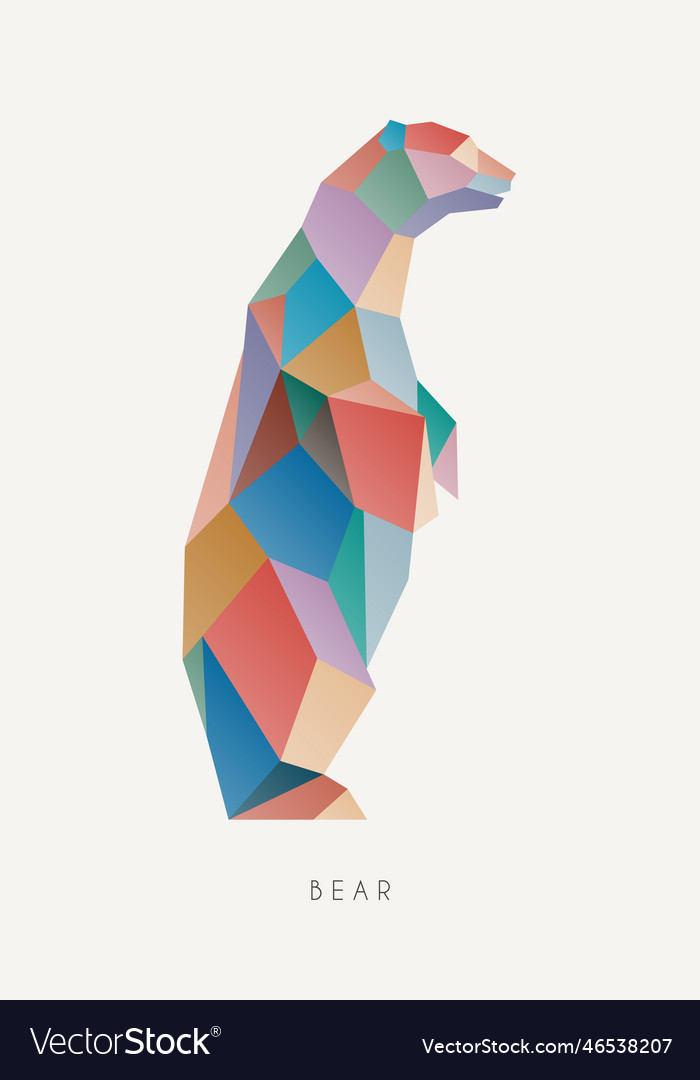 Polygon bear Royalty Free Vector Image - VectorStock