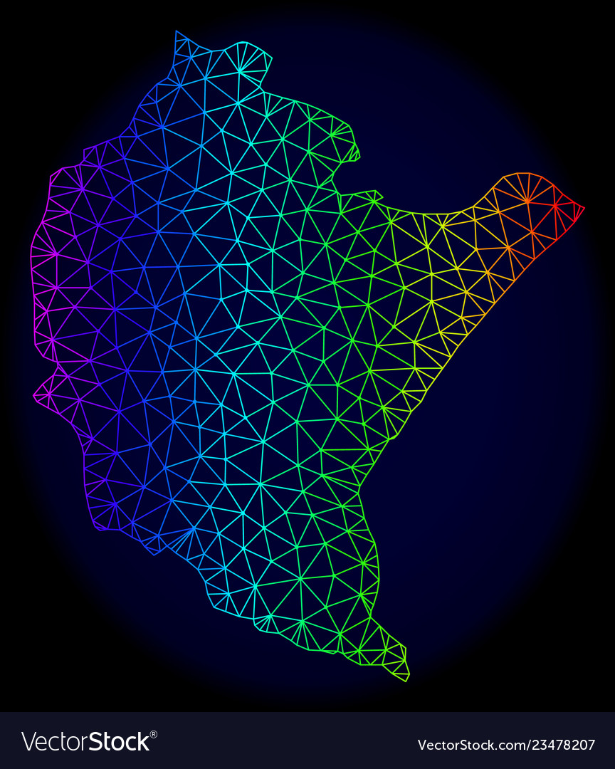 Polygonal network spectrum mesh map Royalty Free Vector Polygonal network spectrum mesh map Royalty Free Vector