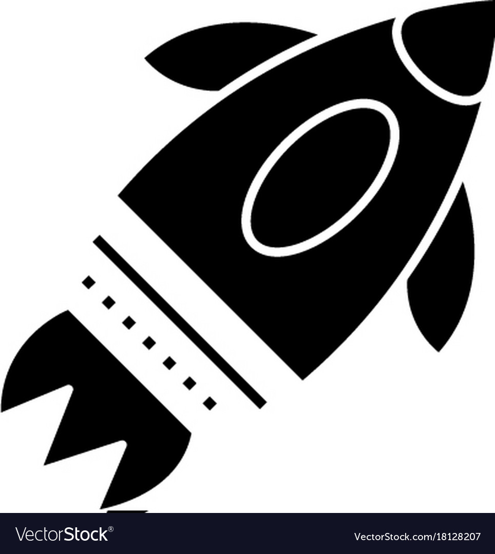 Rocket launch simple icon Royalty Free Vector Image