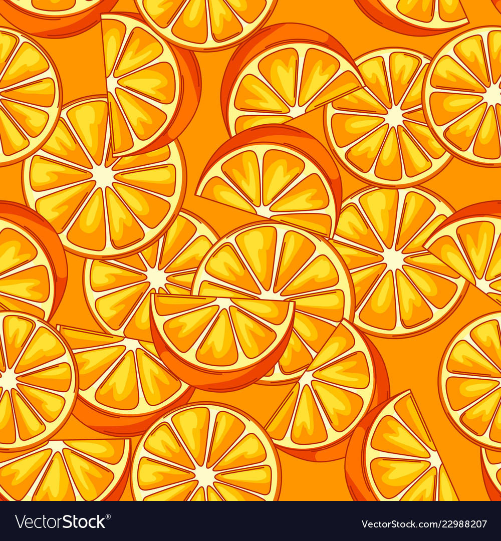 Seamless pattern with oranges Royalty Free Vector Image