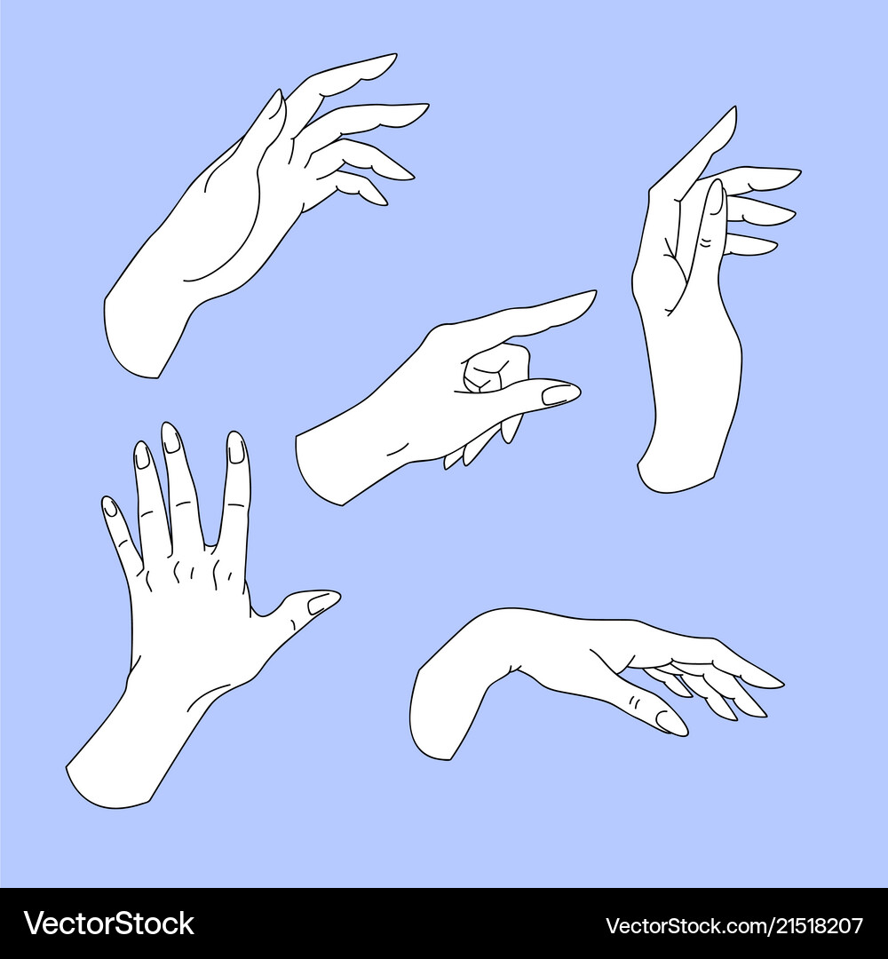 Set of hand drawn arms Royalty Free Vector Image
