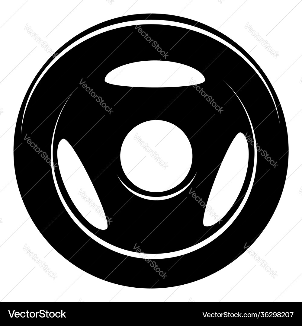Simple black and white barbell plate isolated Vector Image