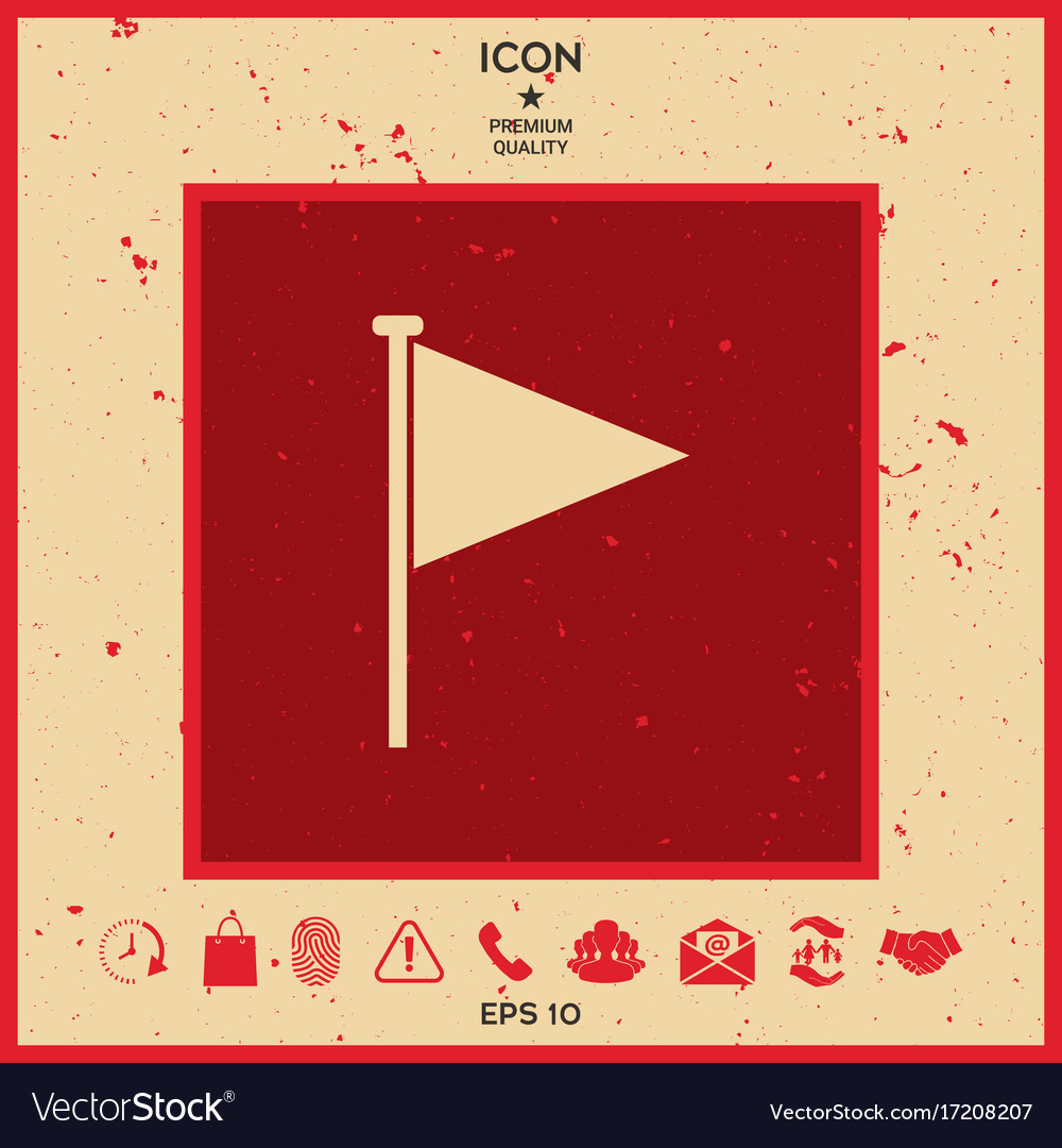 Triangle flag icon Royalty Free Vector Image - VectorStock