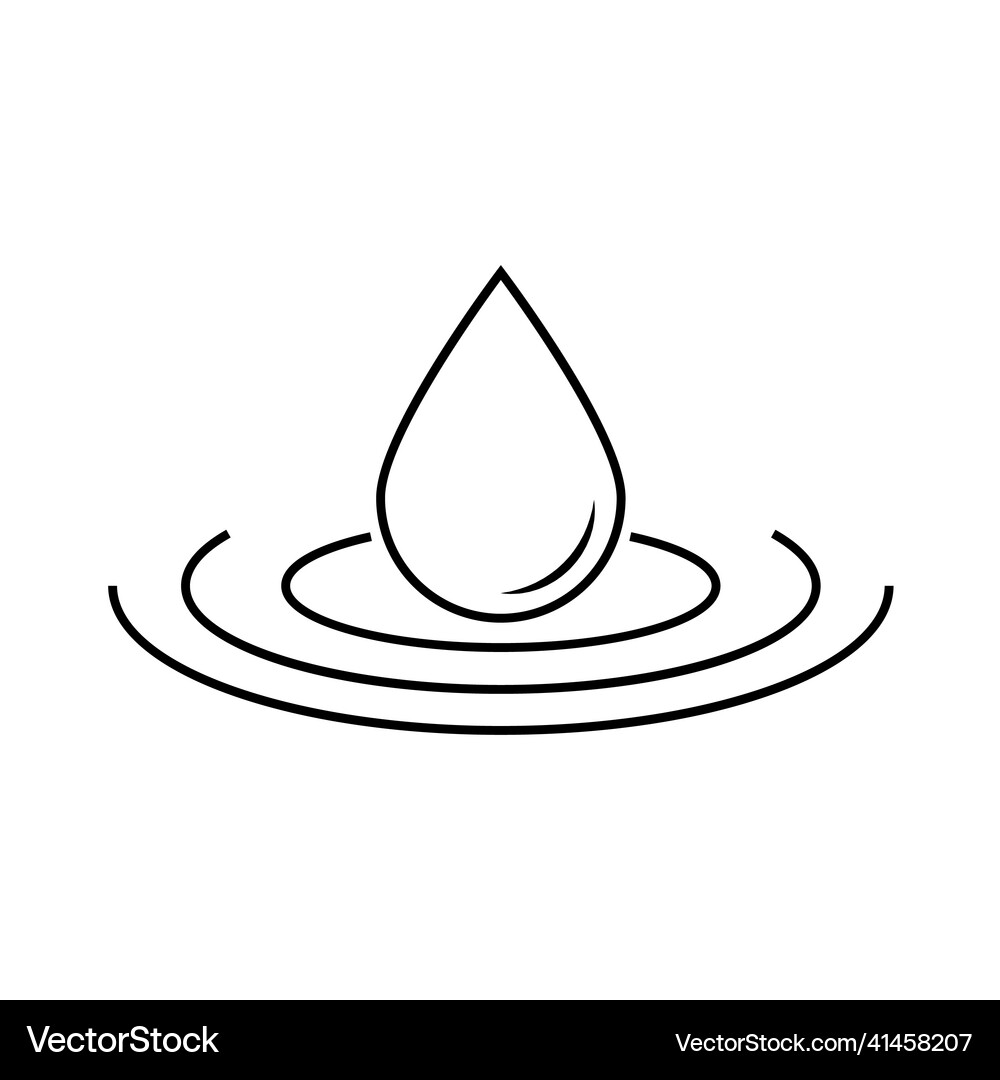 Water drop line icon outline sign linear style Vector Image