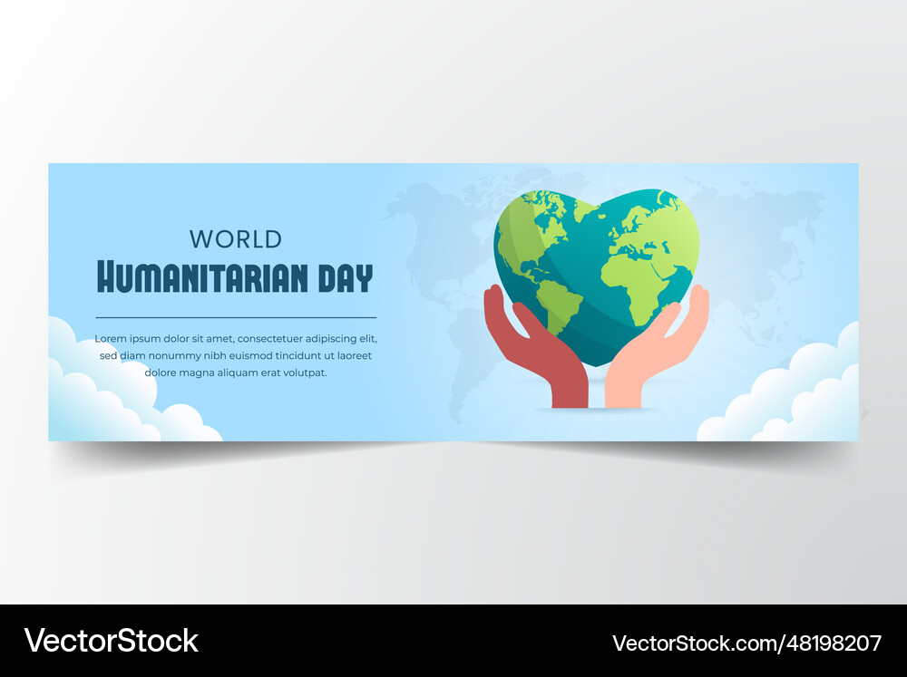 World humanitarian day horizon banner with Vector Image