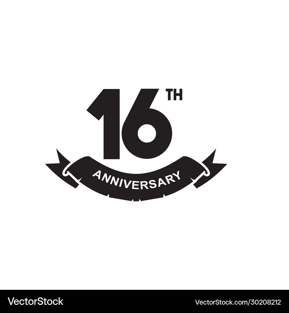 16th year celebrating anniversary emblem logo Vector Image