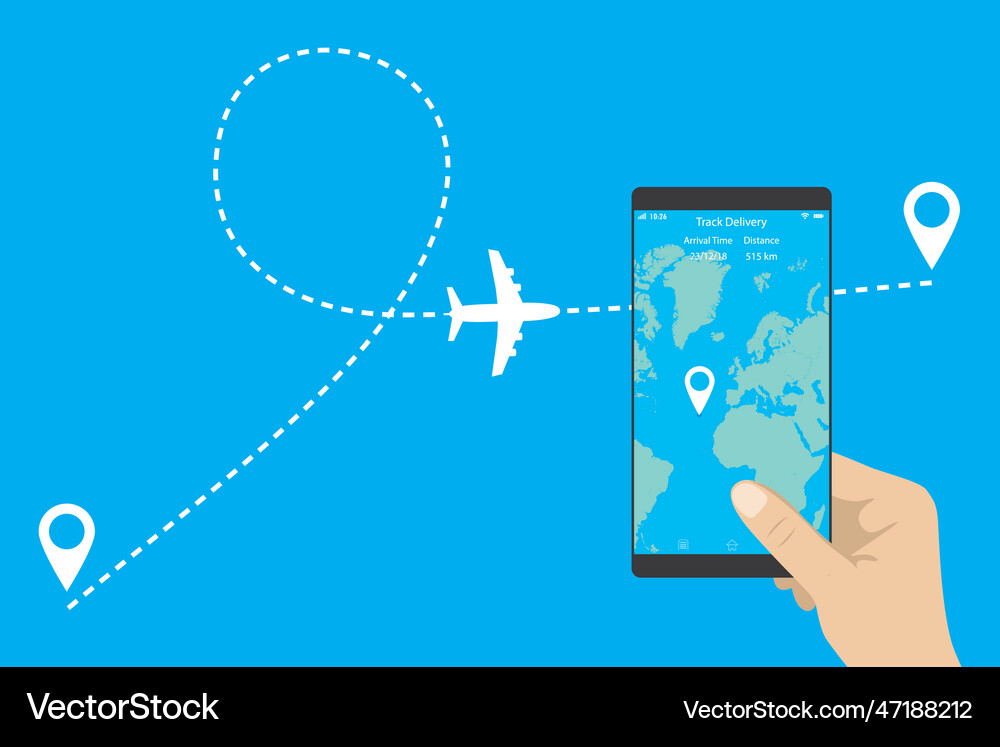 Airplane route dotted line and shape fast road Vector Image