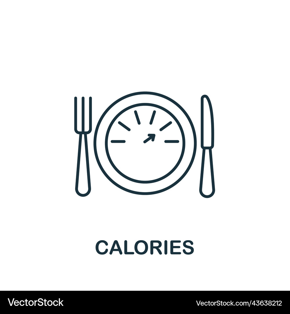 Calories icon line simple icon for templates web Vector Image