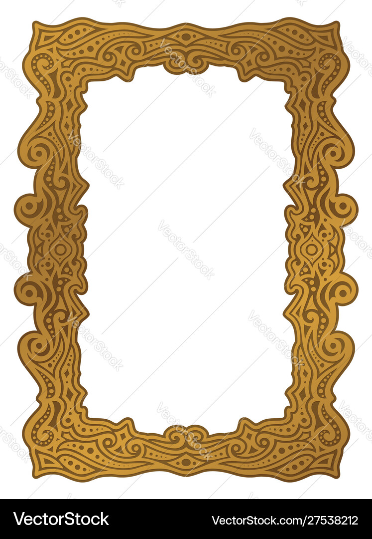 Clip art with golden frame on white background Vector Image