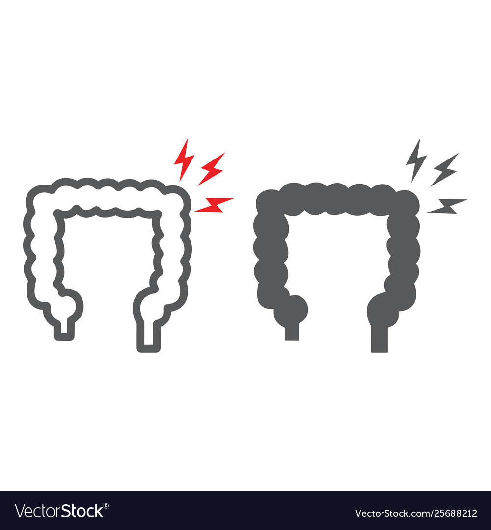 Diarrhea line and glyph icon body pain bowel Vector Image