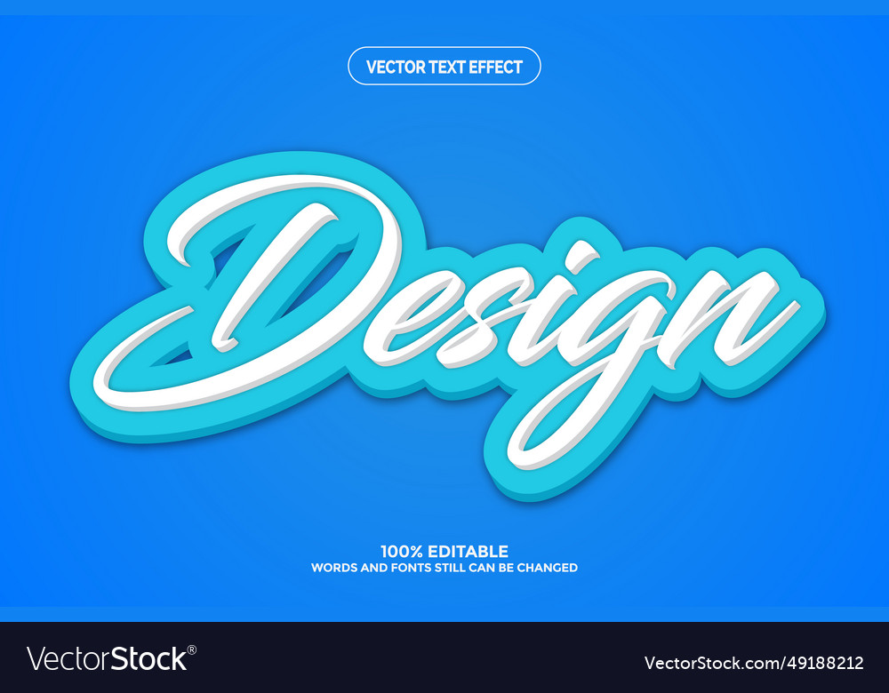 Editable 3d text effect styles Royalty Free Vector Image