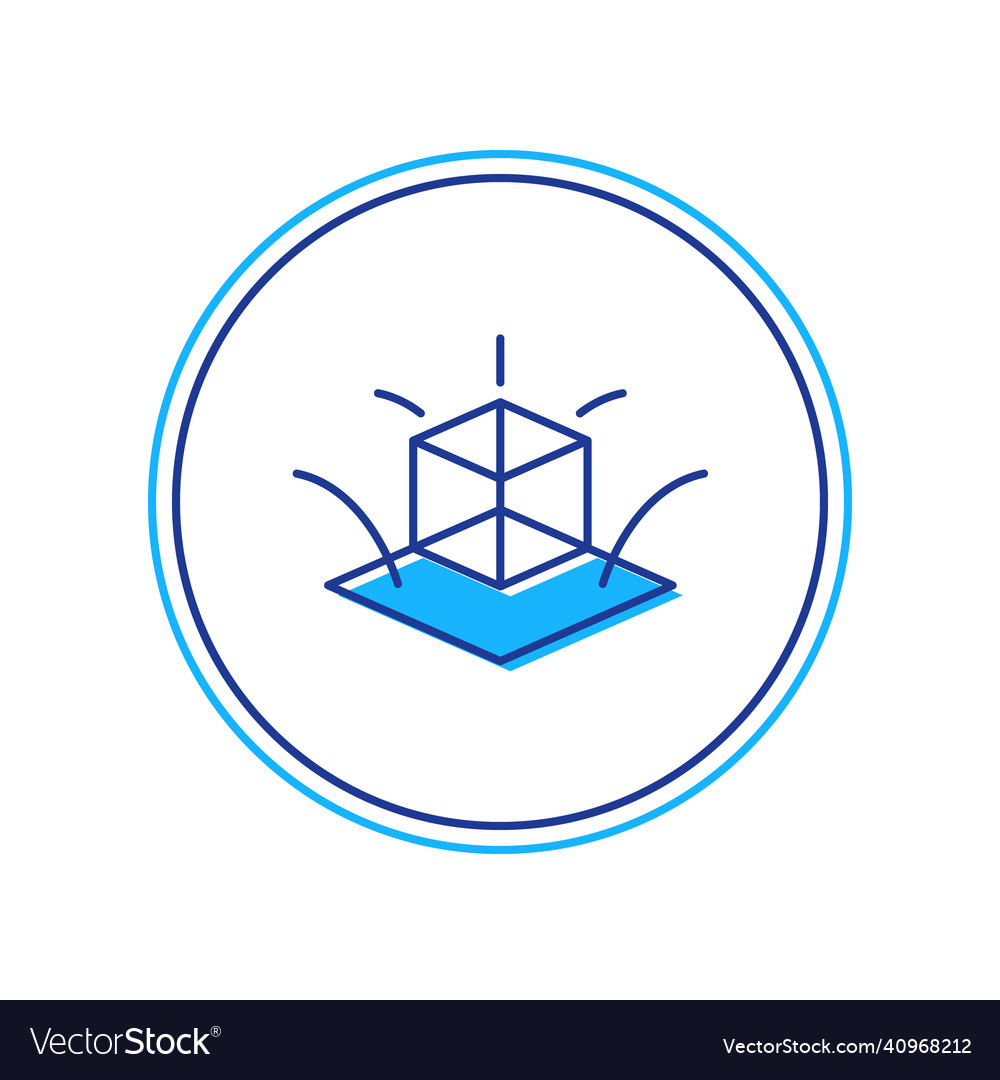 Filled outline 3d modeling icon isolated on white Vector Image Filled outline 3d modeling icon isolated on white Vector Image