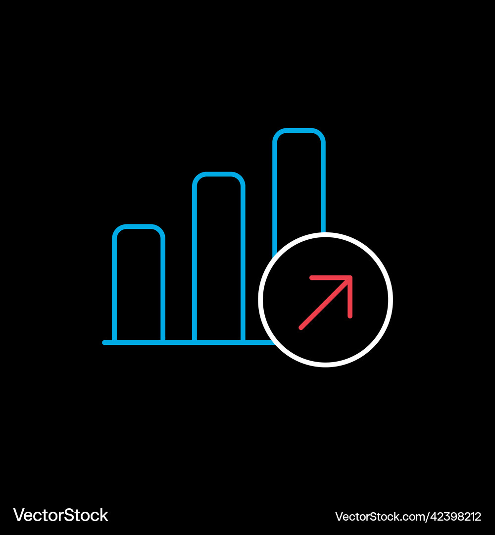 Growth graph outline icon finances sign Royalty Free Vector