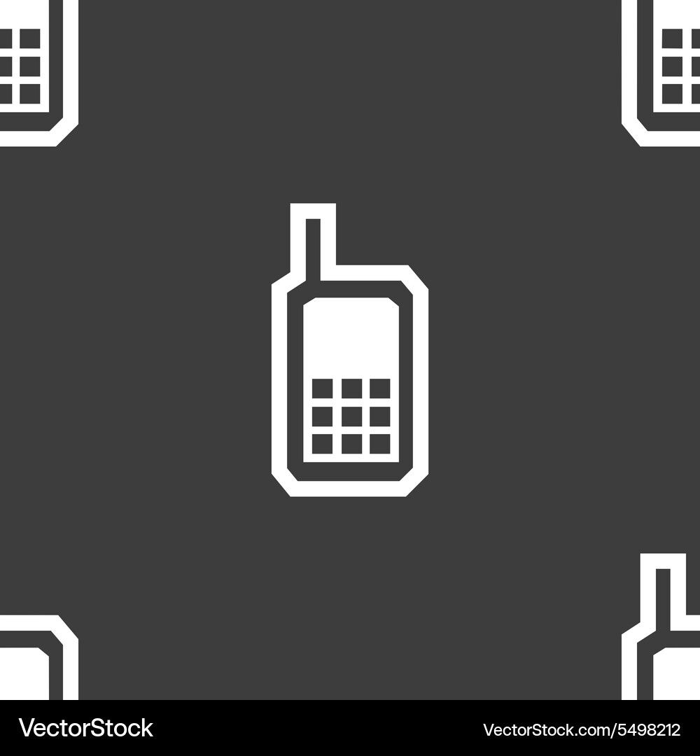 Mobile phone icon sign seamless pattern on a gray Vector Image