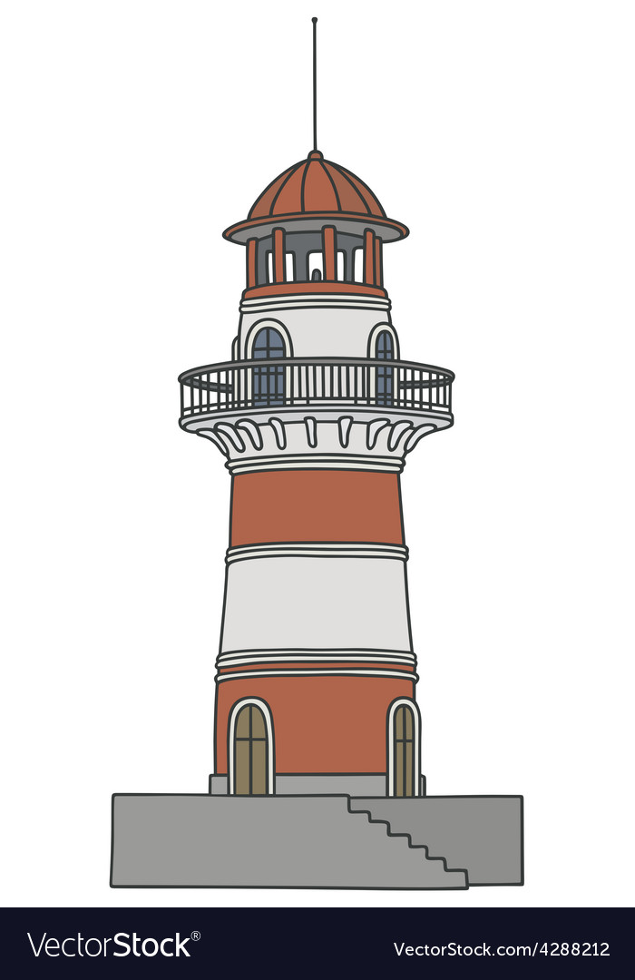 Red lighthouse Royalty Free Vector Image - VectorStock
