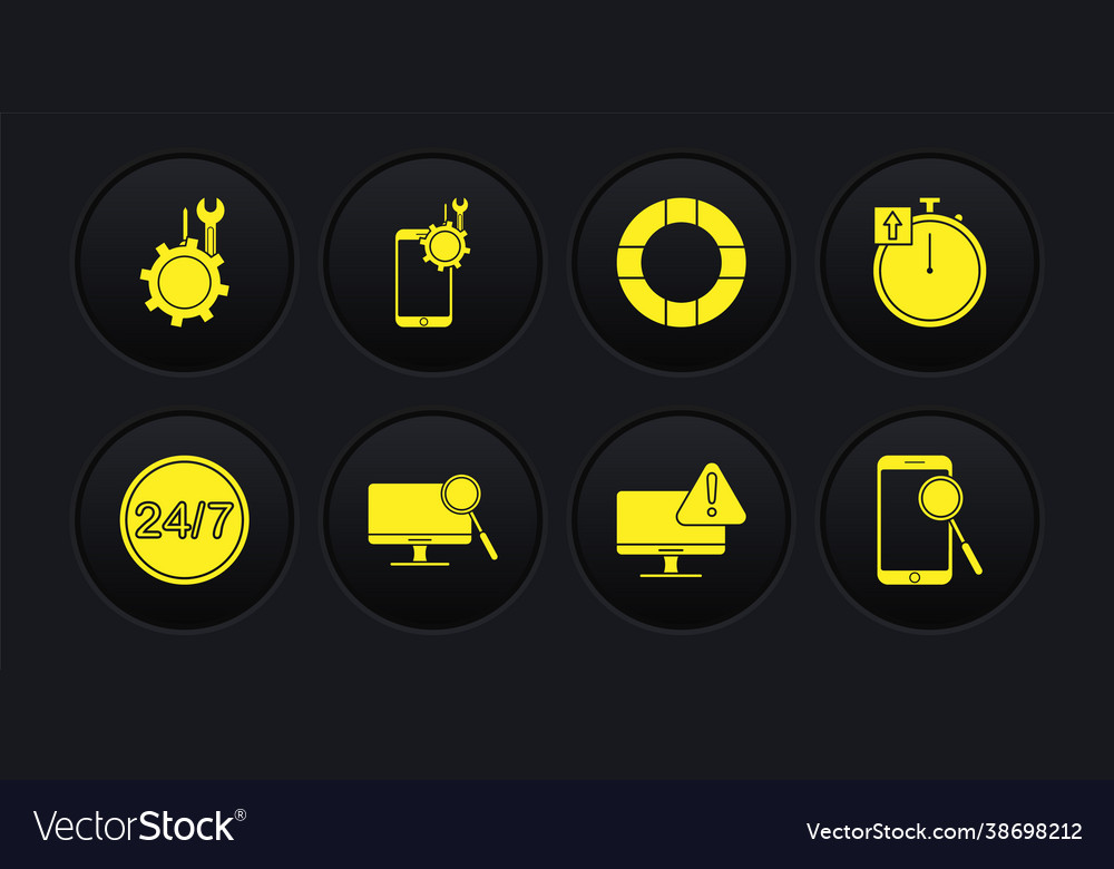 Set clock 24 hours stopwatch computer monitor Vector Image Set clock 24 hours stopwatch computer monitor Vector Image