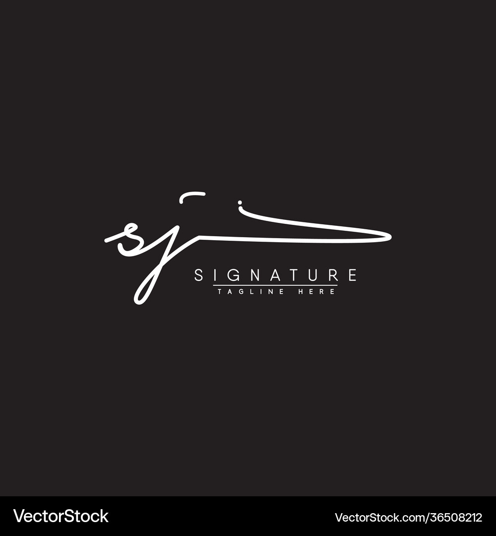 Sj initial letter logo - handwritten signature Vector Image