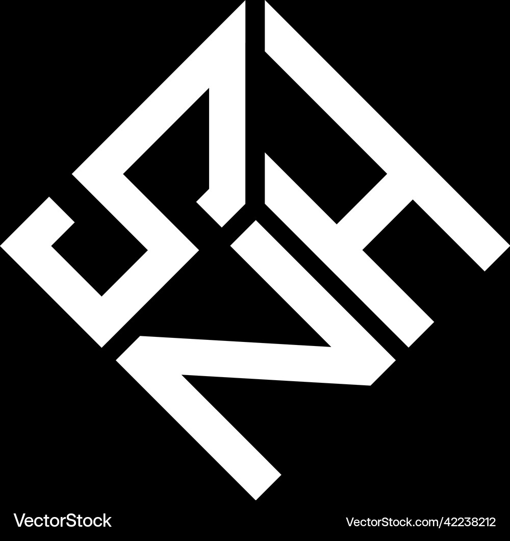 Snh letter logo design on black background Vector Image