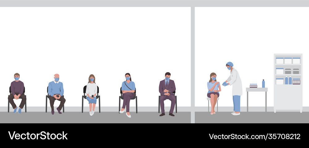 Vaccination adults against influenza Royalty Free Vector