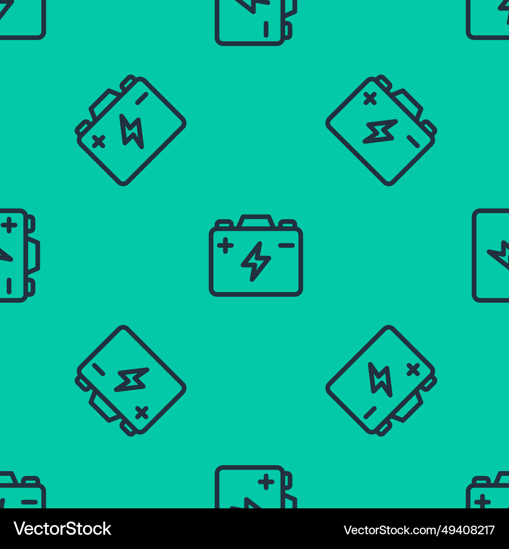 Blue line car battery icon isolated seamless Vector Image