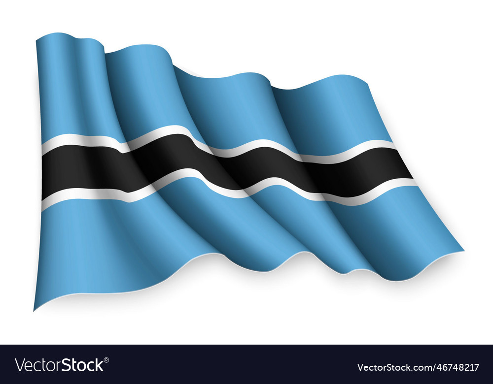 Botswana Flag Waving Royalty Free Vector Image