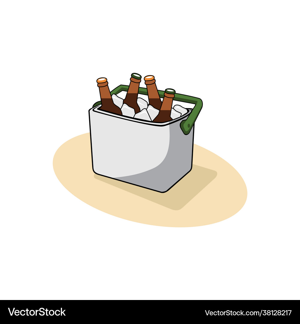 Cartoon icebox with beer bottles design Royalty Free Vector