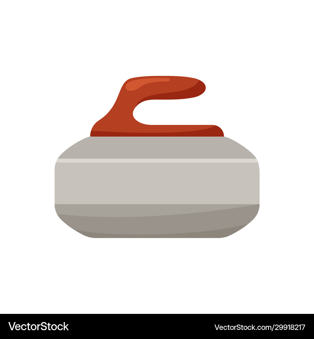Color flat curling stone icon for winter Vector Image