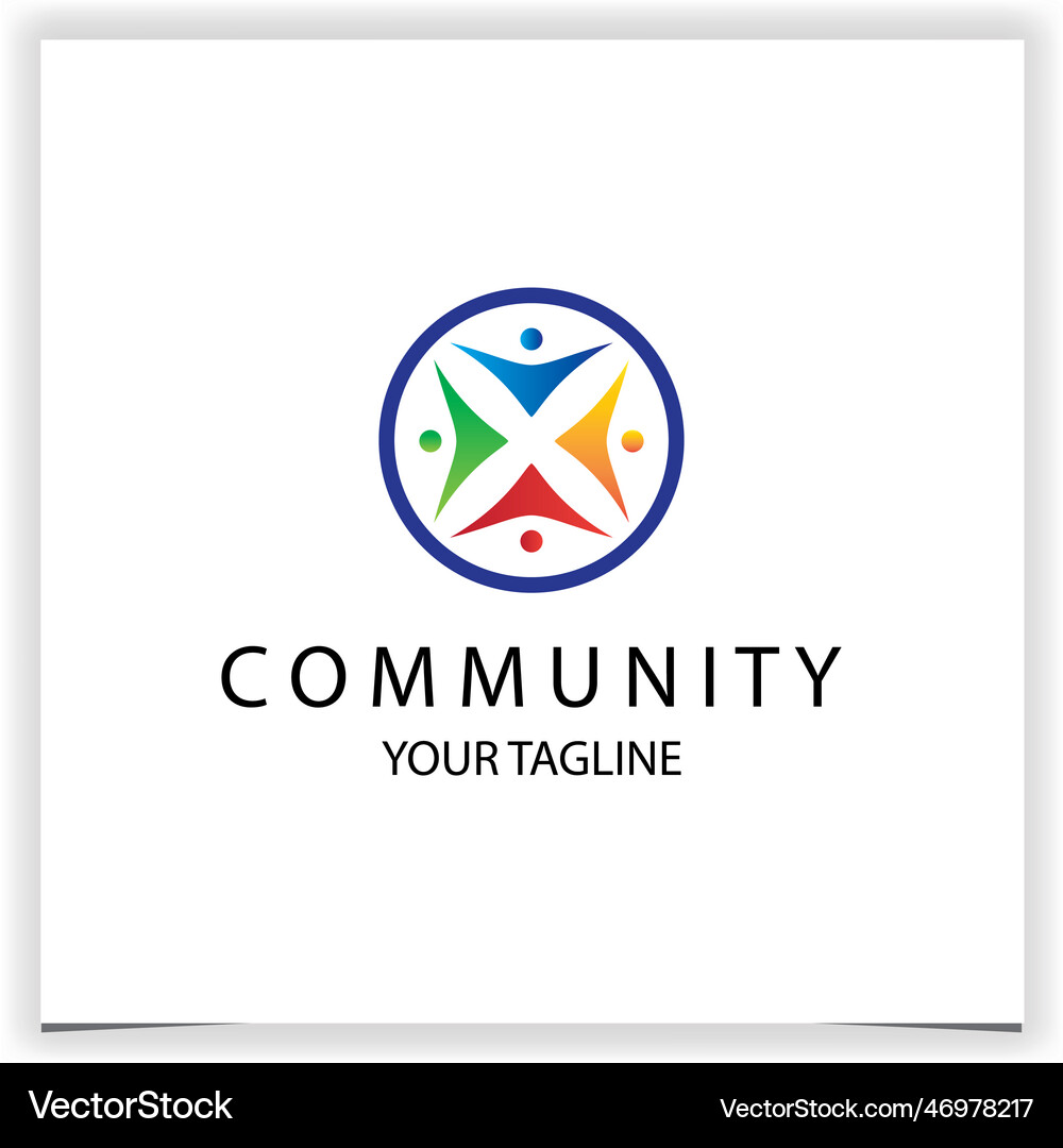 Community people logo premium elegant template Vector Image