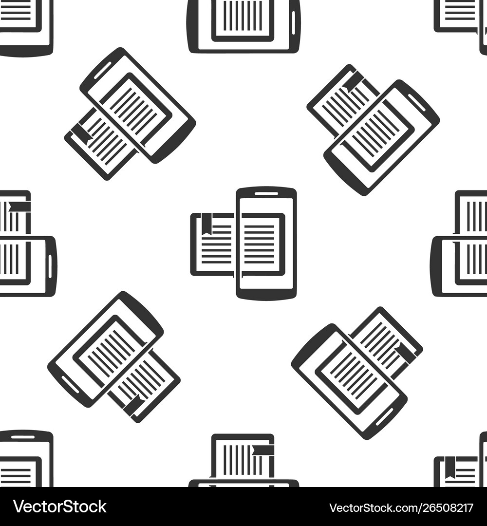 Grey smartphone and book icon isolated seamless Vector Image