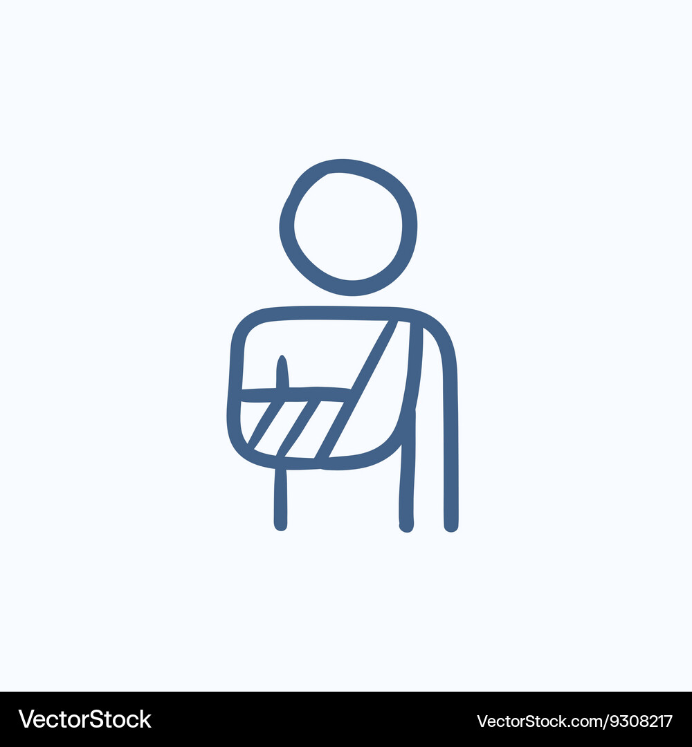 Injured man sketch icon Royalty Free Vector Image
