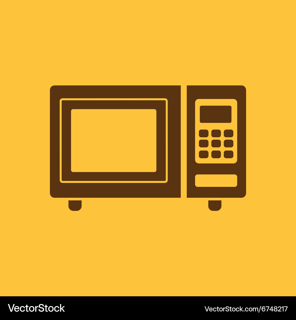Microwave oven icon kitchen symbol flat Royalty Free Vector