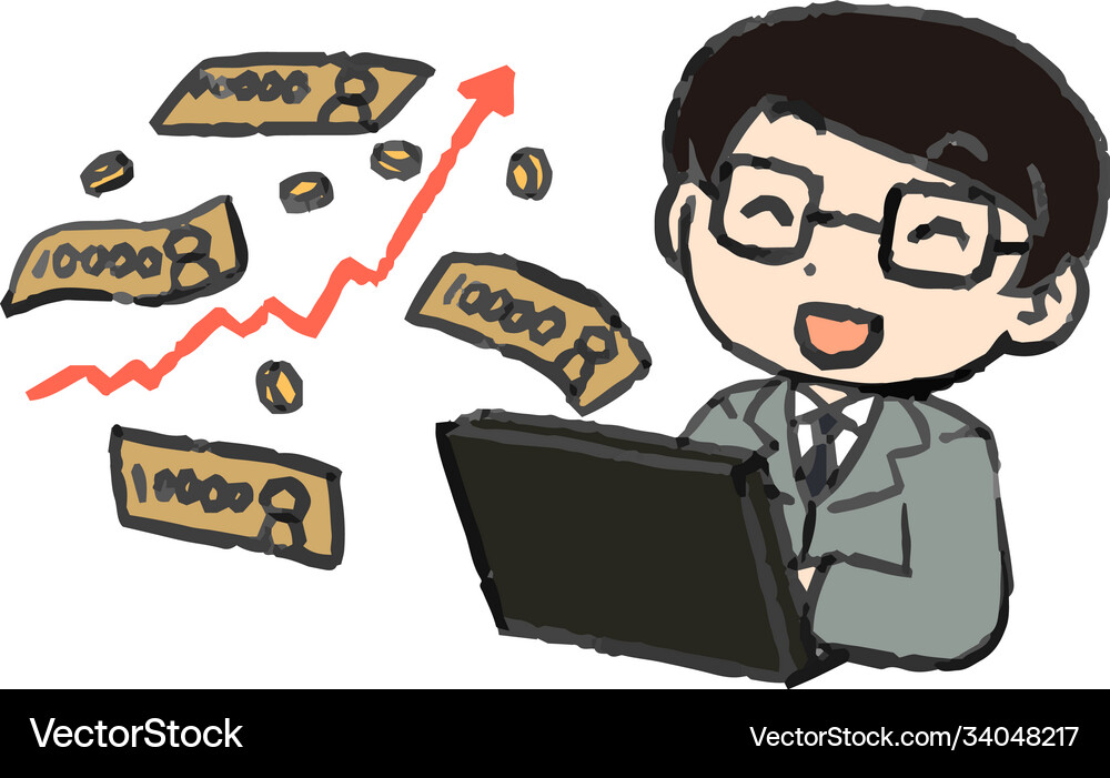 Office worker who made a lot money Royalty Free Vector Image