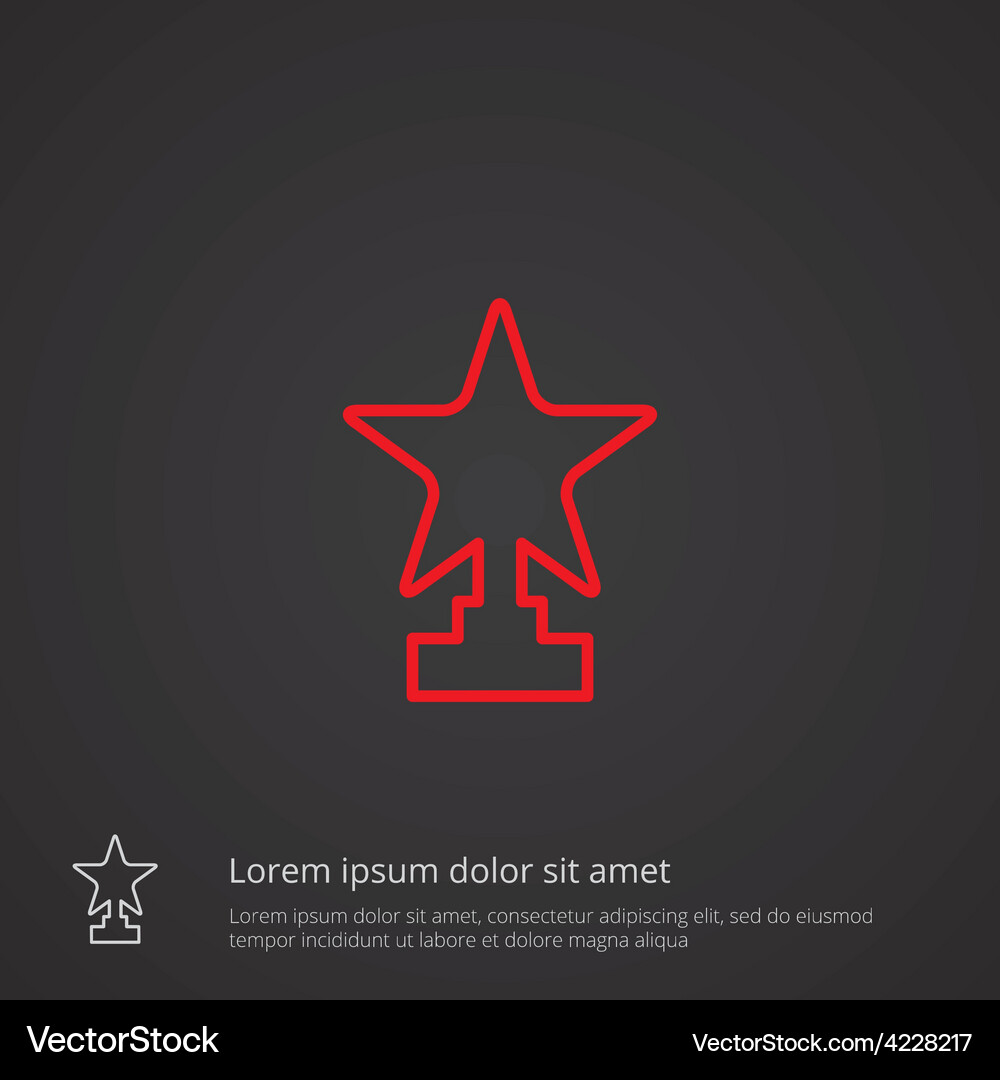 Star outline symbol red on dark background logo Vector Image