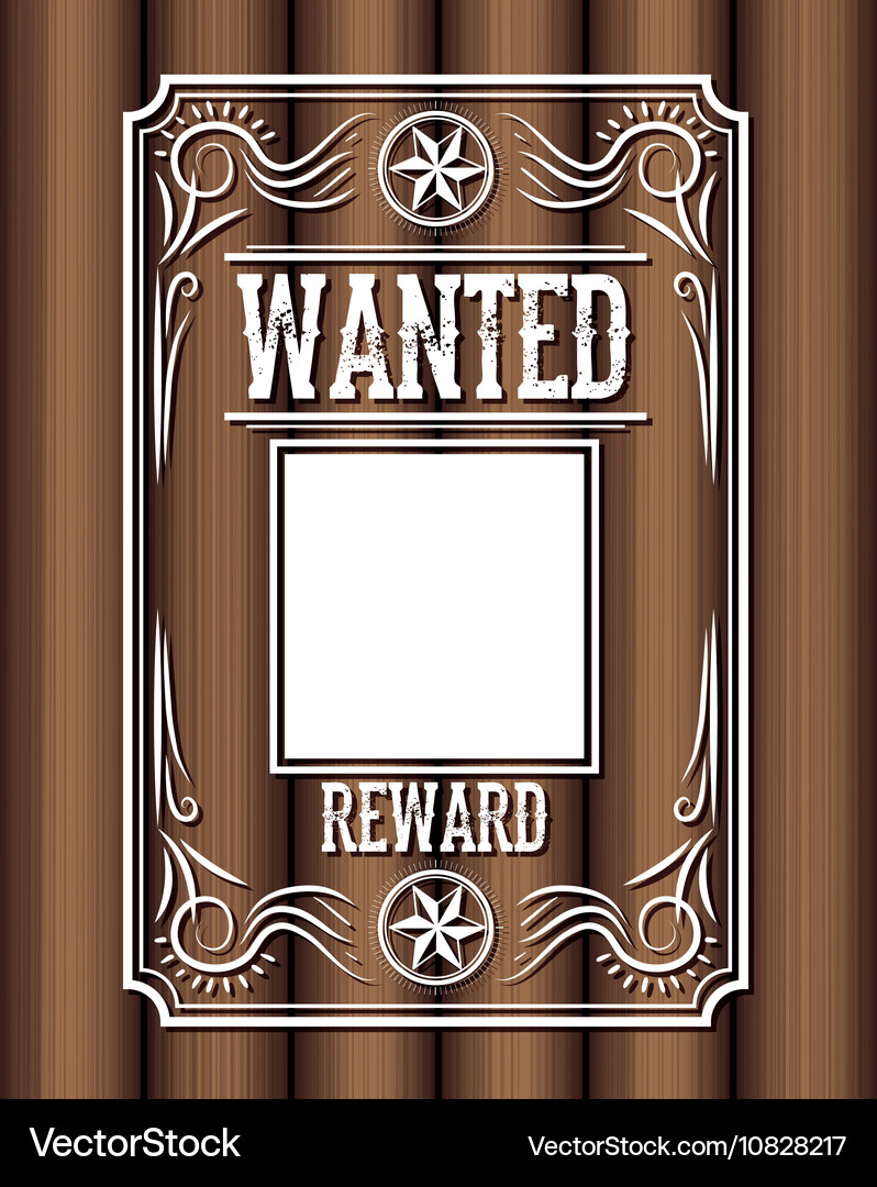 Vintage Western Wanted Poster Royalty Free Vector Image