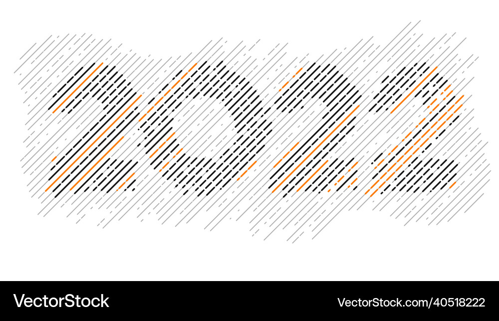 2022 color hatching number on white background Vector Image