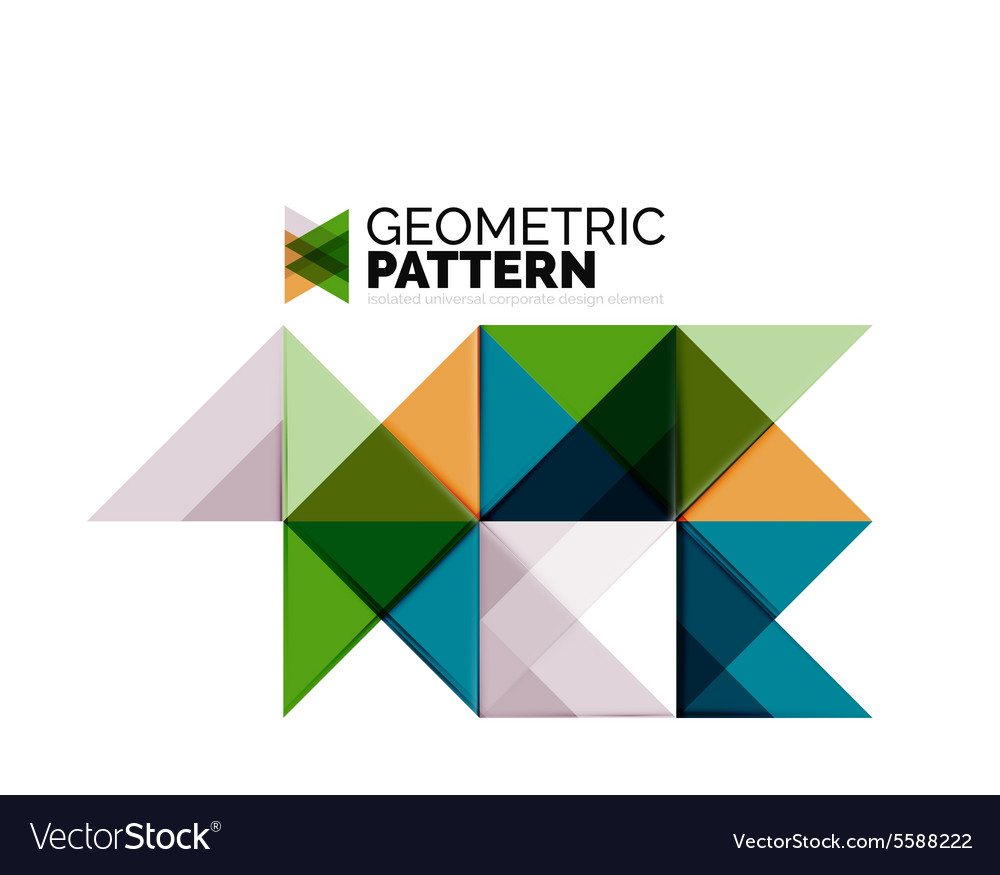Geometric triangle mosaic pattern element isolated