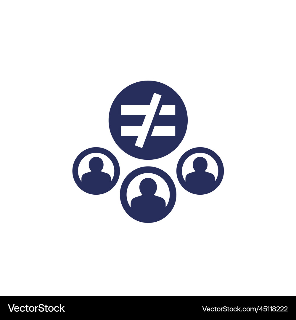 Inequality and discrimination icon on white Vector Image