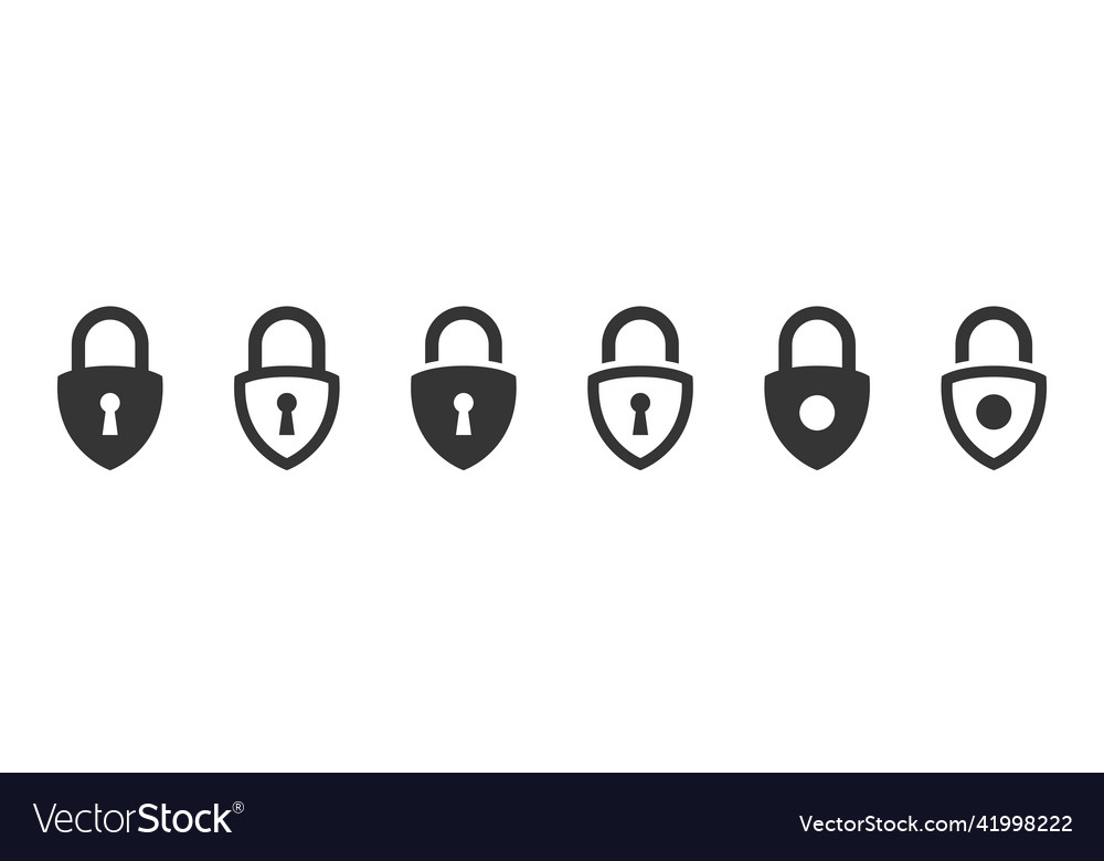 Lock icon collection conceptual signs Royalty Free Vector