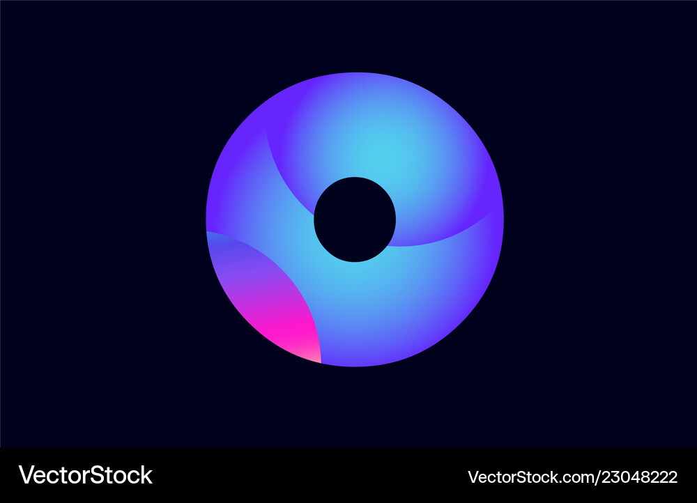 O pink blue gradient alphabet letter logo icon Vector Image