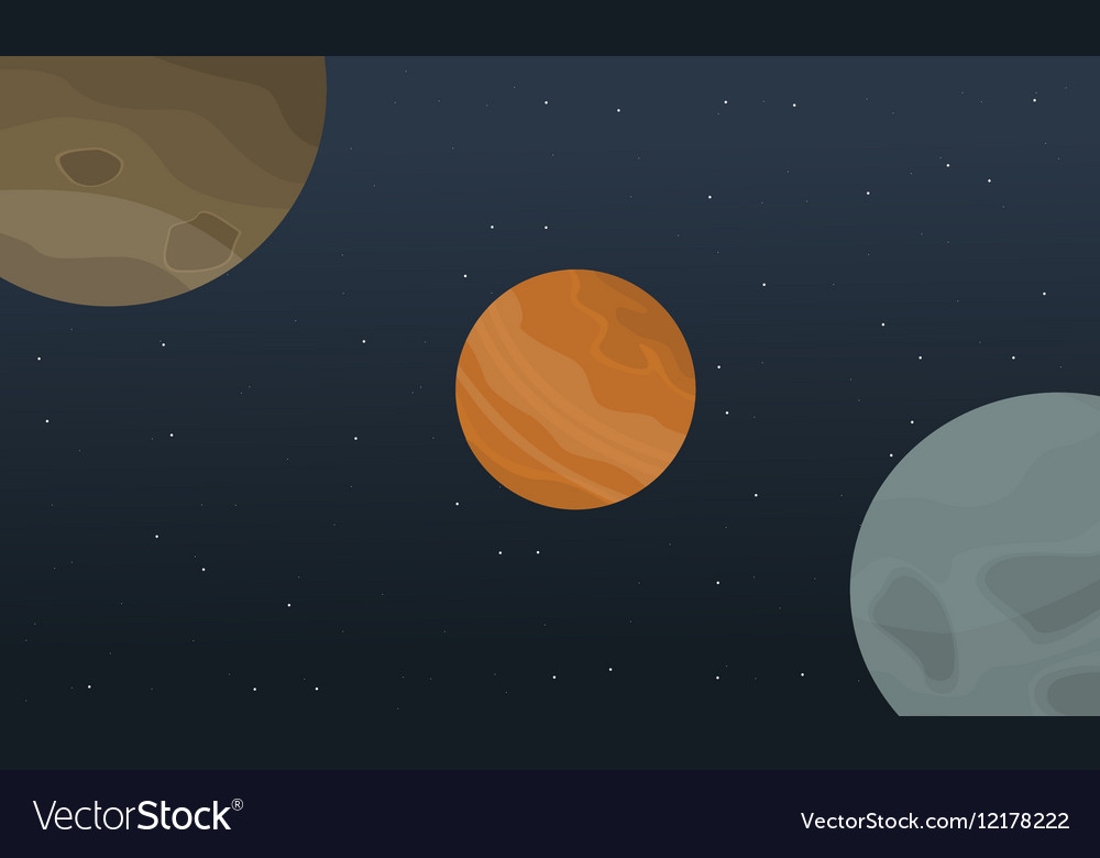 Outer space landscape Royalty Free Vector Image
