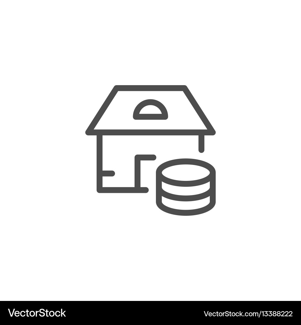 Real estate service line icon Royalty Free Vector Image