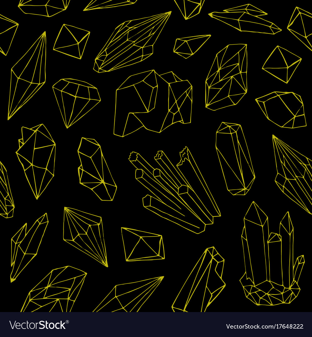 Seamless pattern with beautiful gems crystals Vector Image
