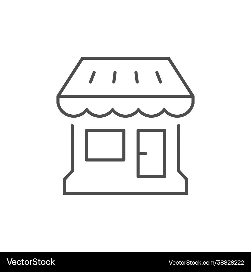 Shop or store line outline icon Royalty Free Vector Image