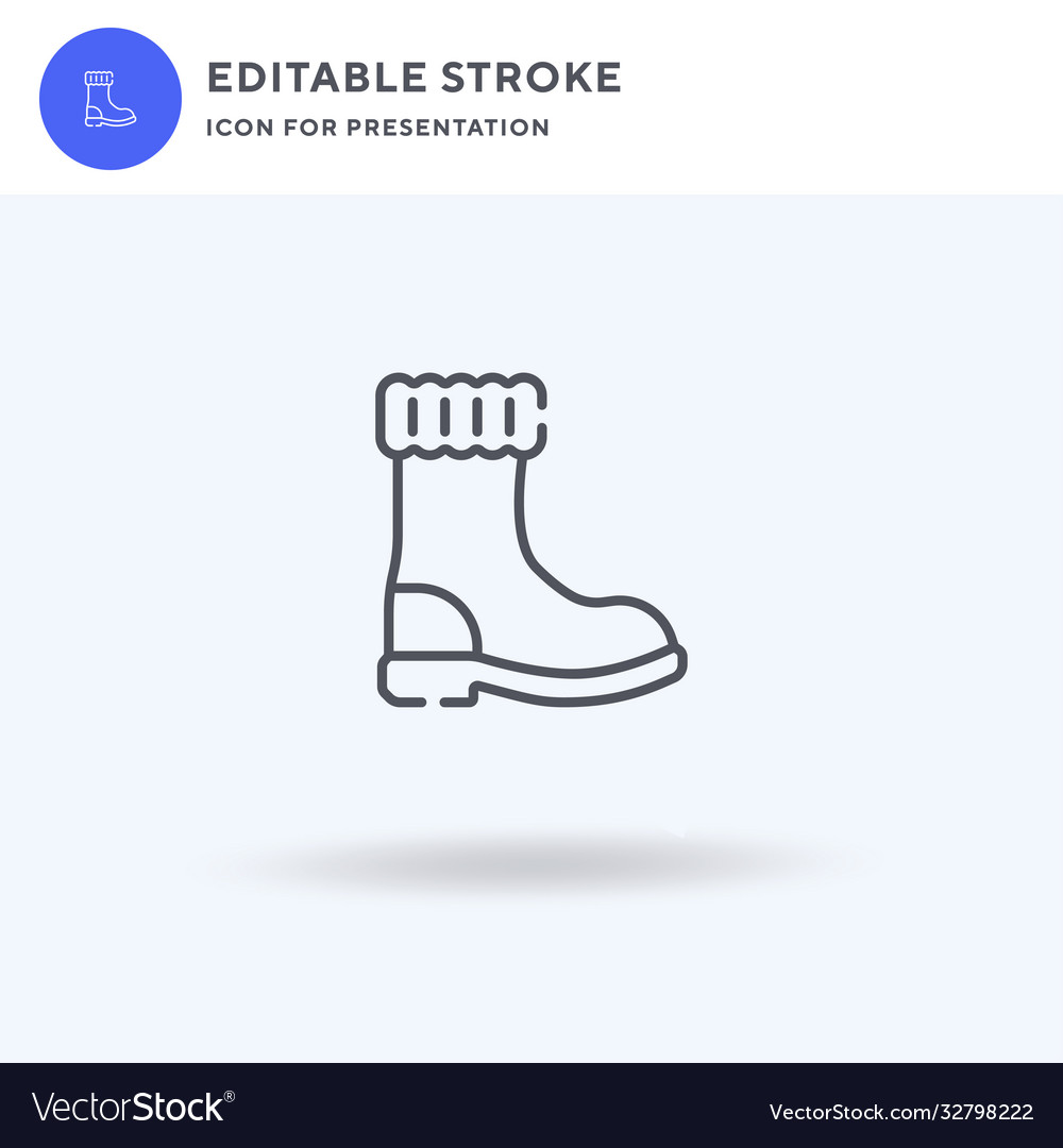 Snow boot icon filled flat sign solid Royalty Free Vector