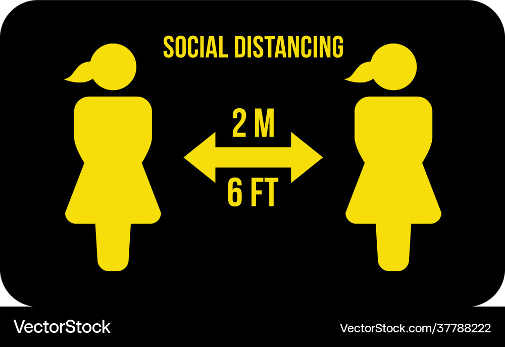Social distancing icon symbol keep safe distance Vector Image