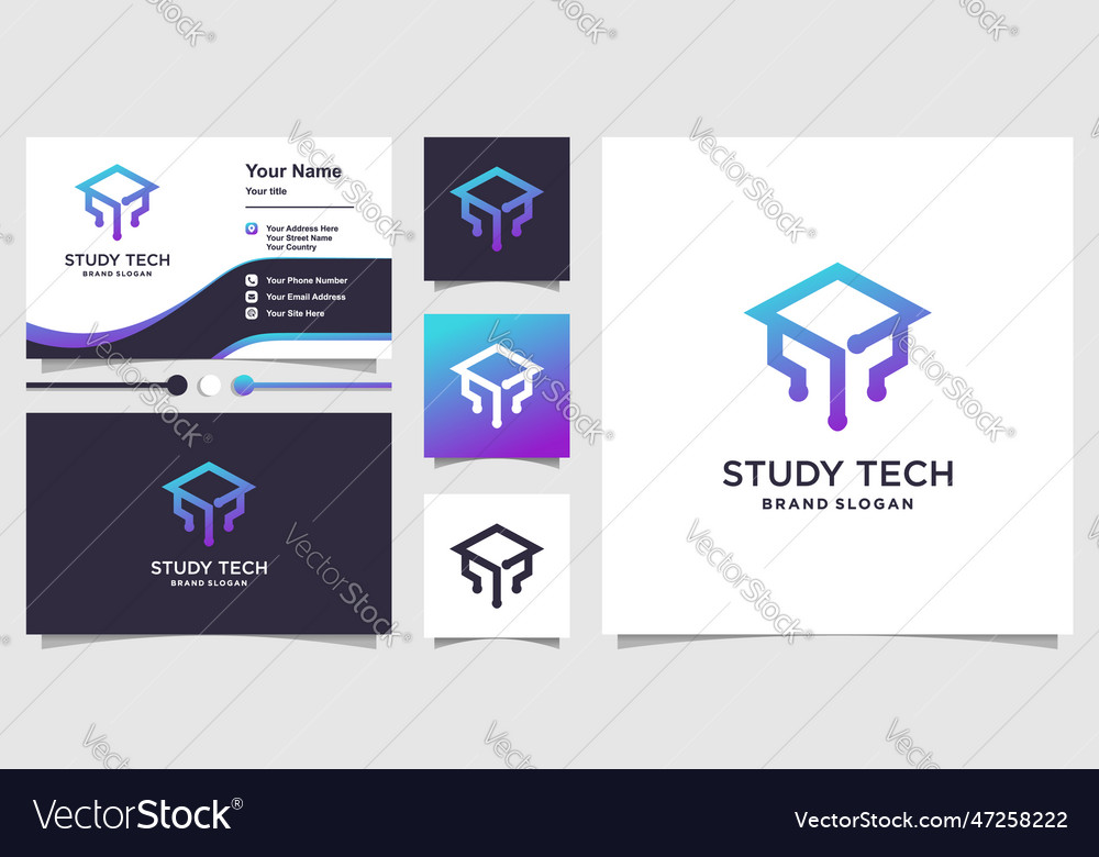 Study logo design with creative technology concept