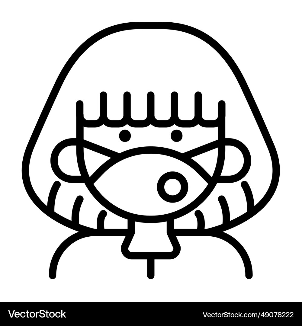 Woman in face mask icon Royalty Free Vector Image