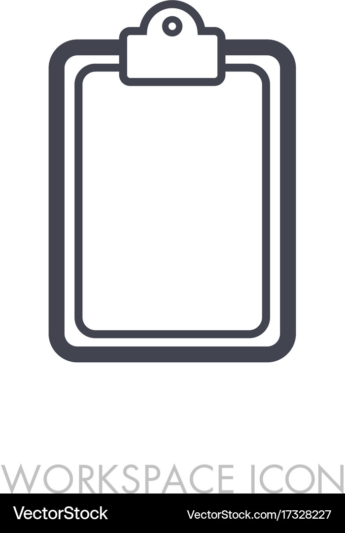 Clipboard outline icon workspace sign Royalty Free Vector
